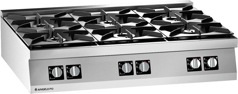 Angelo Po 6 Burner Gas Range — Canmac Catering Equipment