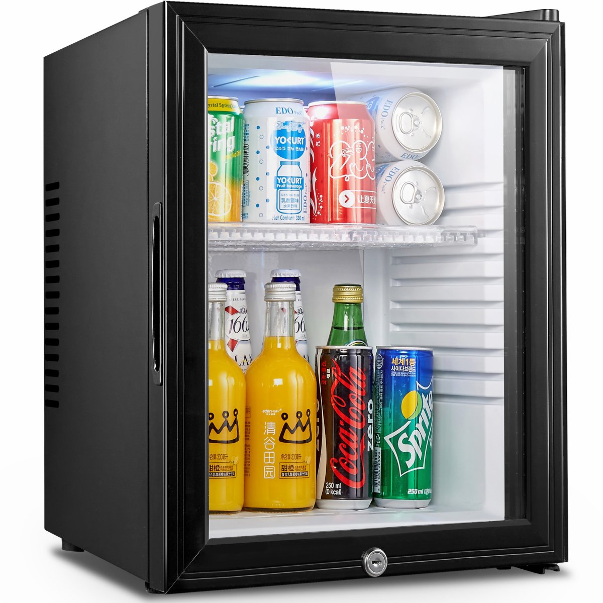 Lockable Mini Fridge with Glass Door Black 36L | BCG40BGA — Canmac ...
