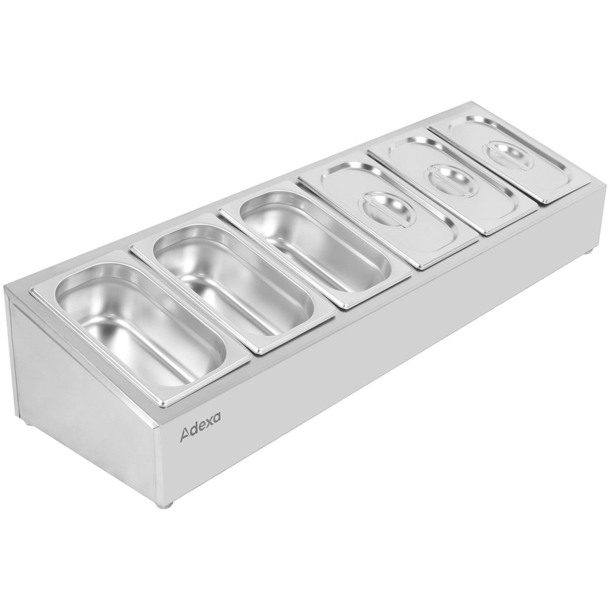 Commercial Condiment Holder including 6xGN1/4-100mm containers with li ...