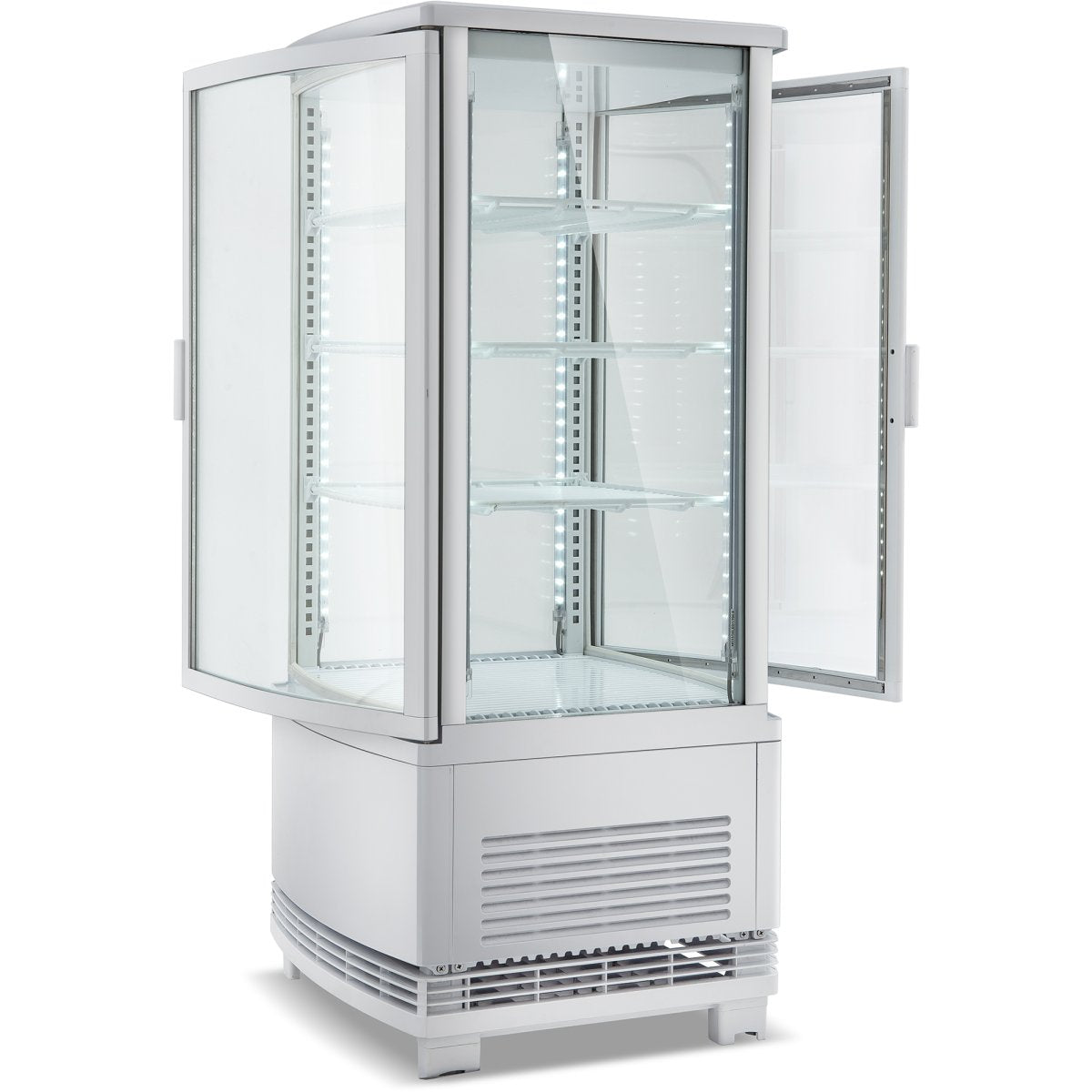Countertop Display Fridge 75 Litres 3 Shelves White 2 Curved Doors Fro ...