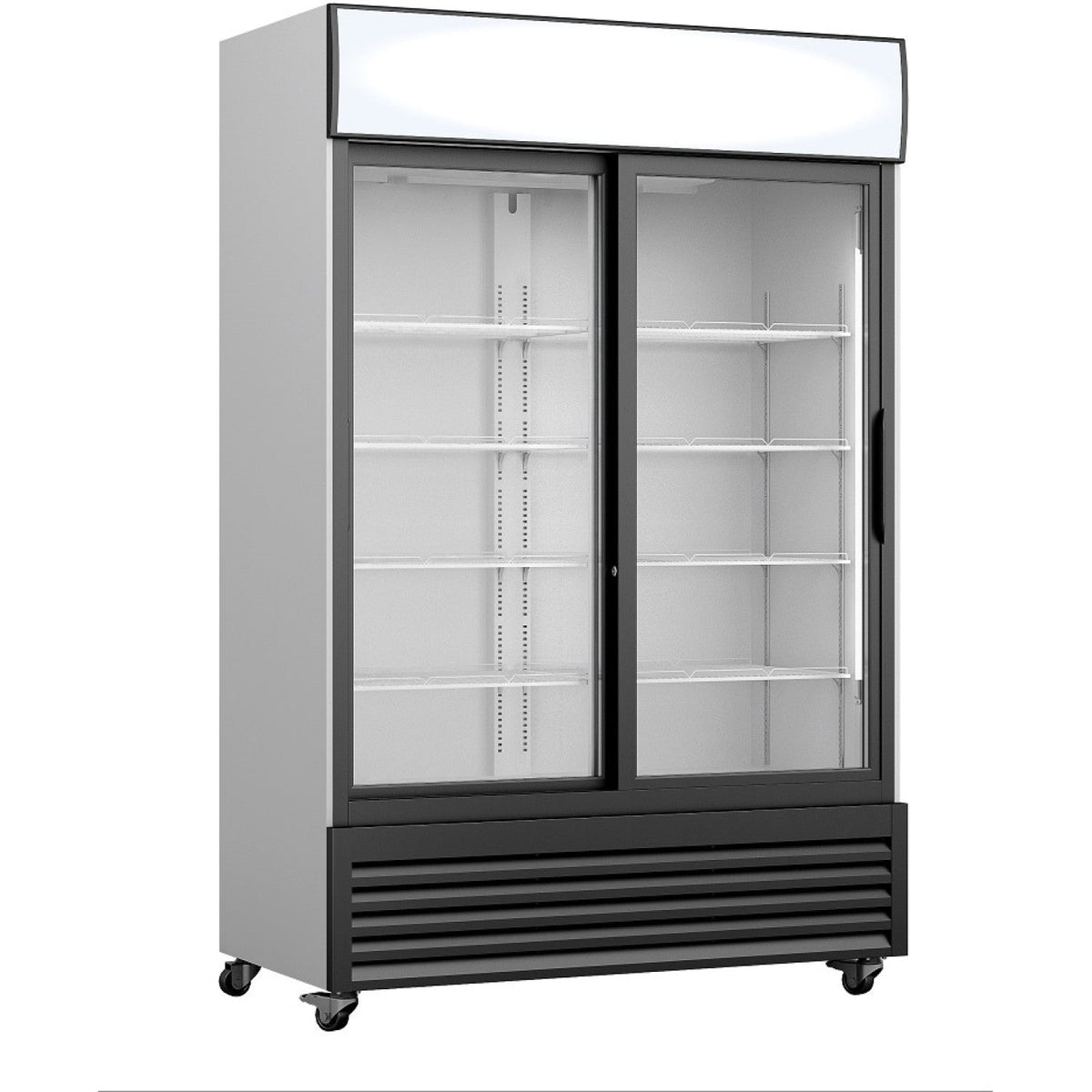 Commercial Display Refrigerator With Double Sliding Glass Door & C ...