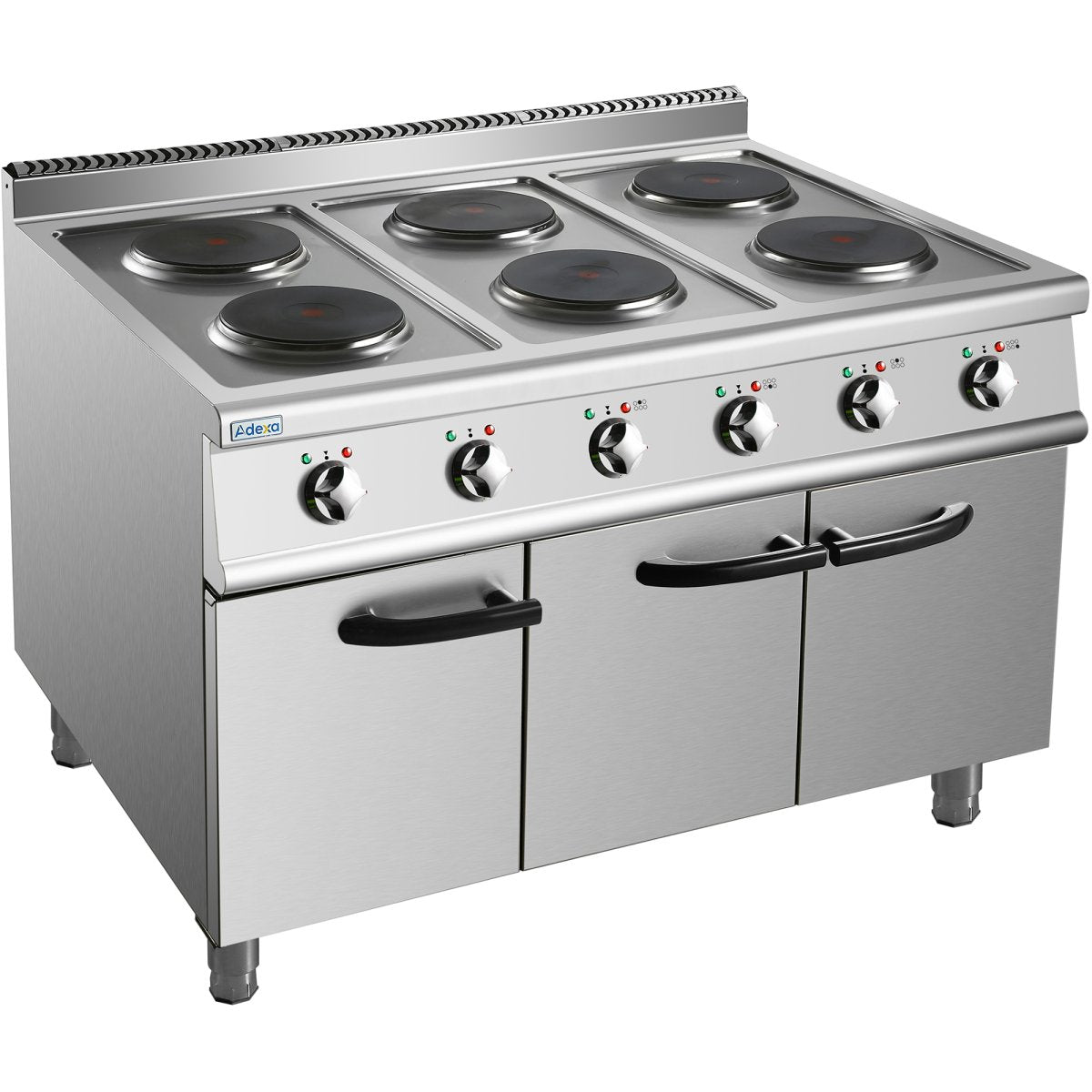 Commercial Electric Cooker 6 Burners with Cabinet Base 15.6kW 900mm De ...
