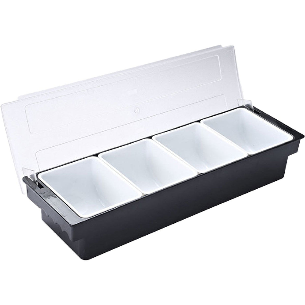Garnish Tray / Condiment Dispenser with Lid 4 Compartments 500x160x90m ...