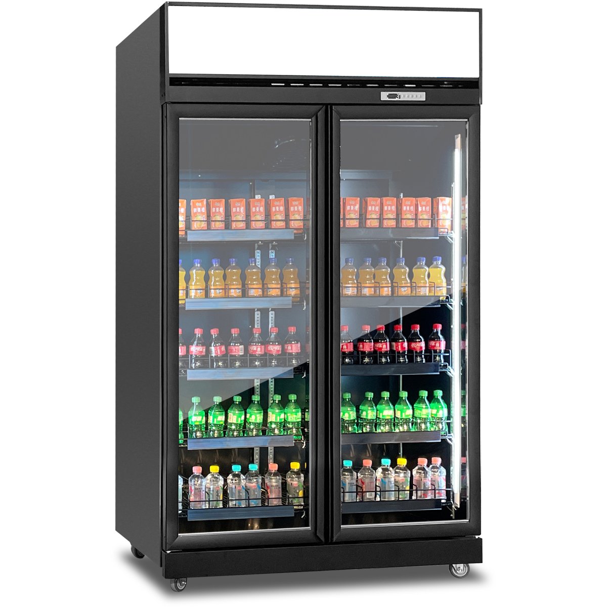 Commercial Display Refrigerator With Double Glass Door & Canopy 10 ...