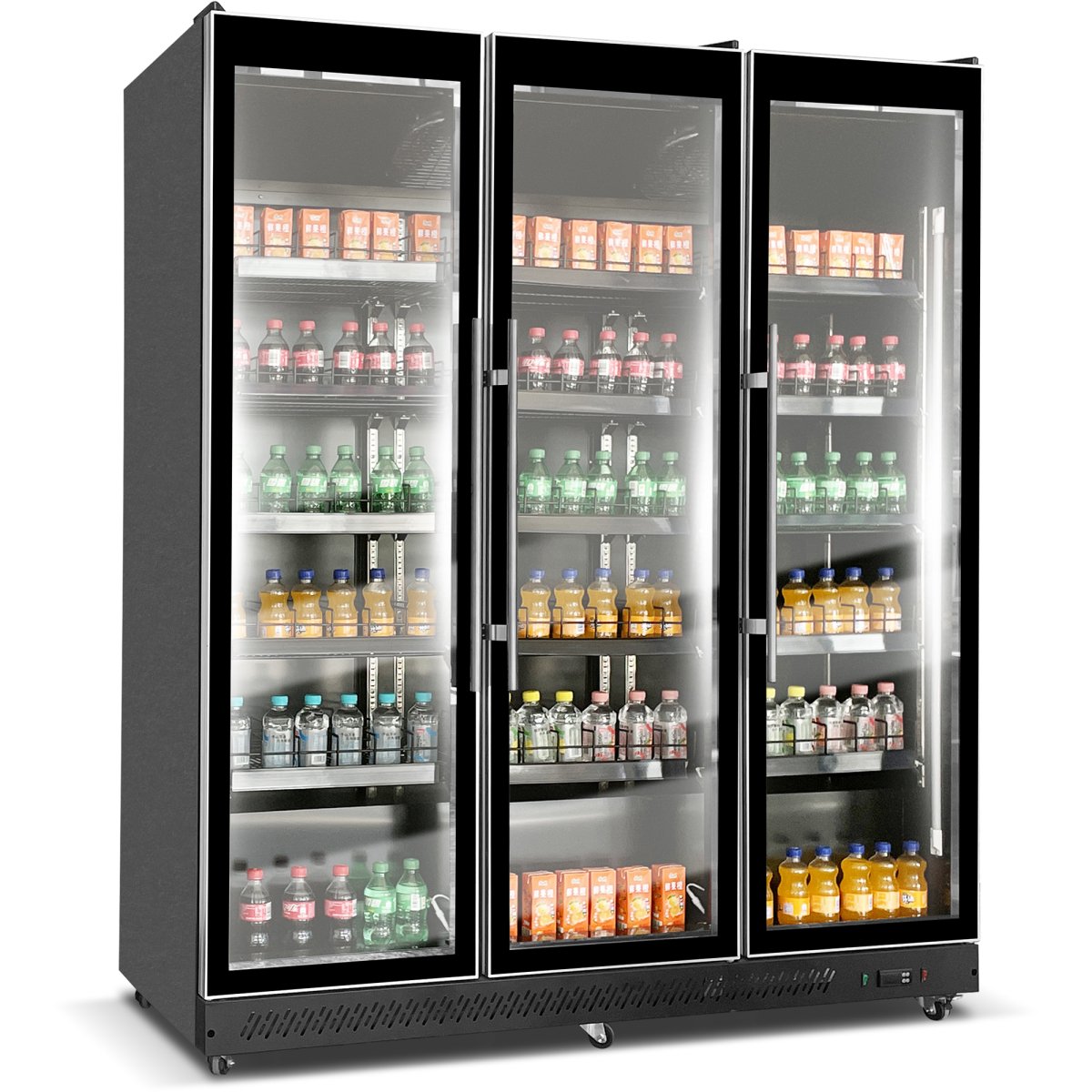 Commercial Display Refrigerator With Triple Glass 1200 Litres Door Bla ...
