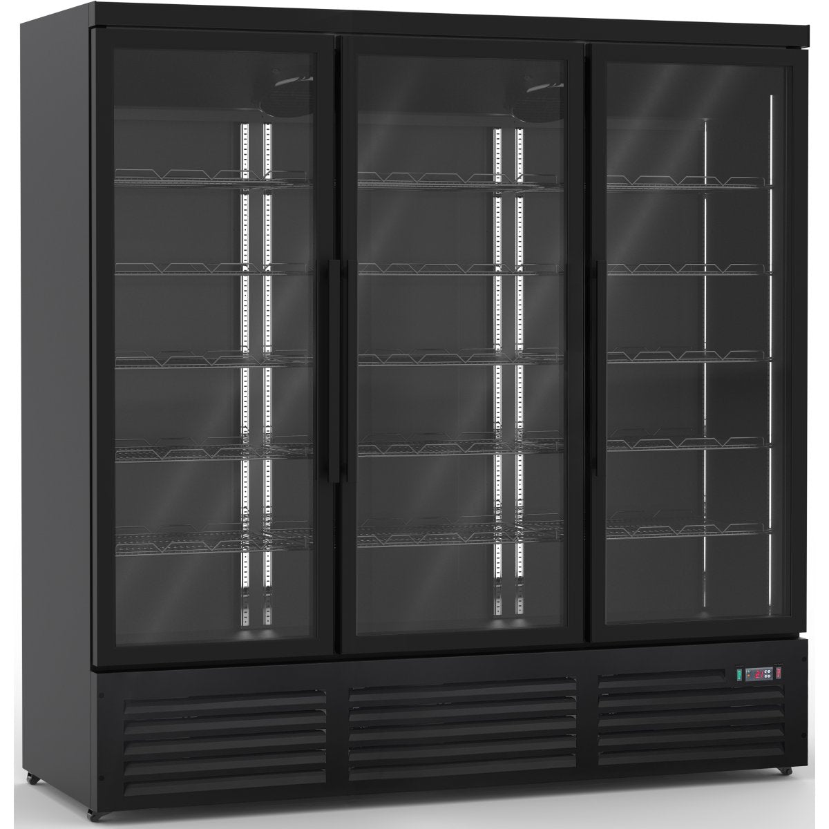 Commercial Display Refrigerator With Triple Glass Door 1530 Litres Bla ...