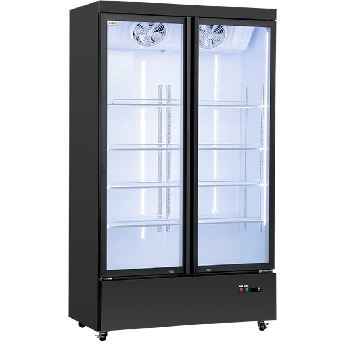 Commercial Display Refrigerator With Double Glass Door 830 Litres Blac ...