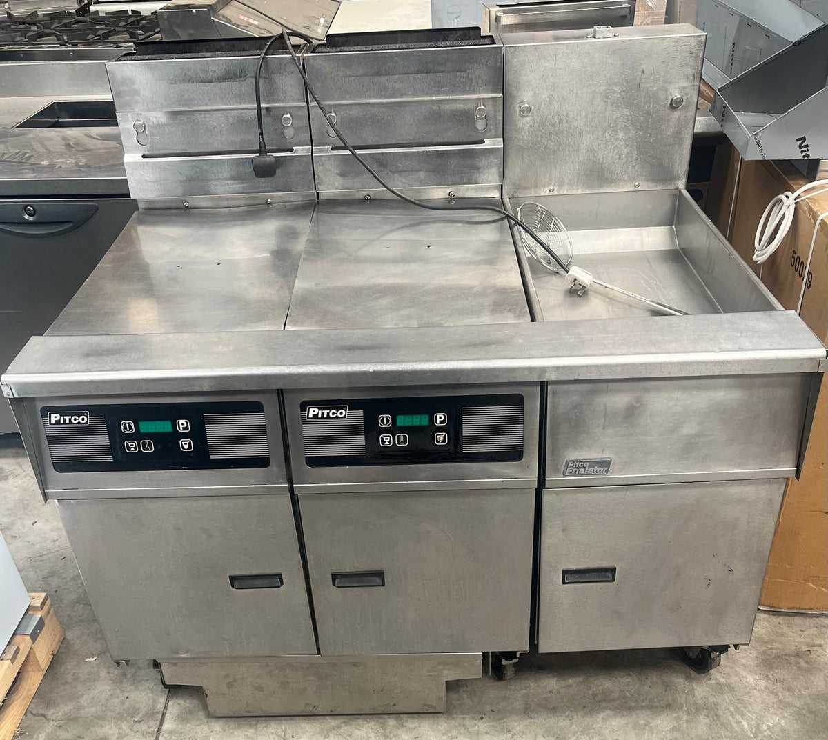 Pitco Twin Tank Gas Fryer With Warming Station Refurbished — Canmac ...