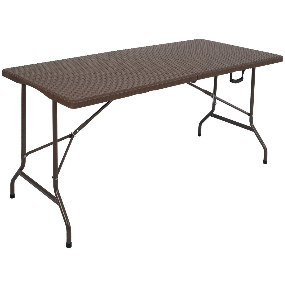 Folding Rattan Design Picnic Table 5ft Brown Plastic | HQR152 — Canmac ...