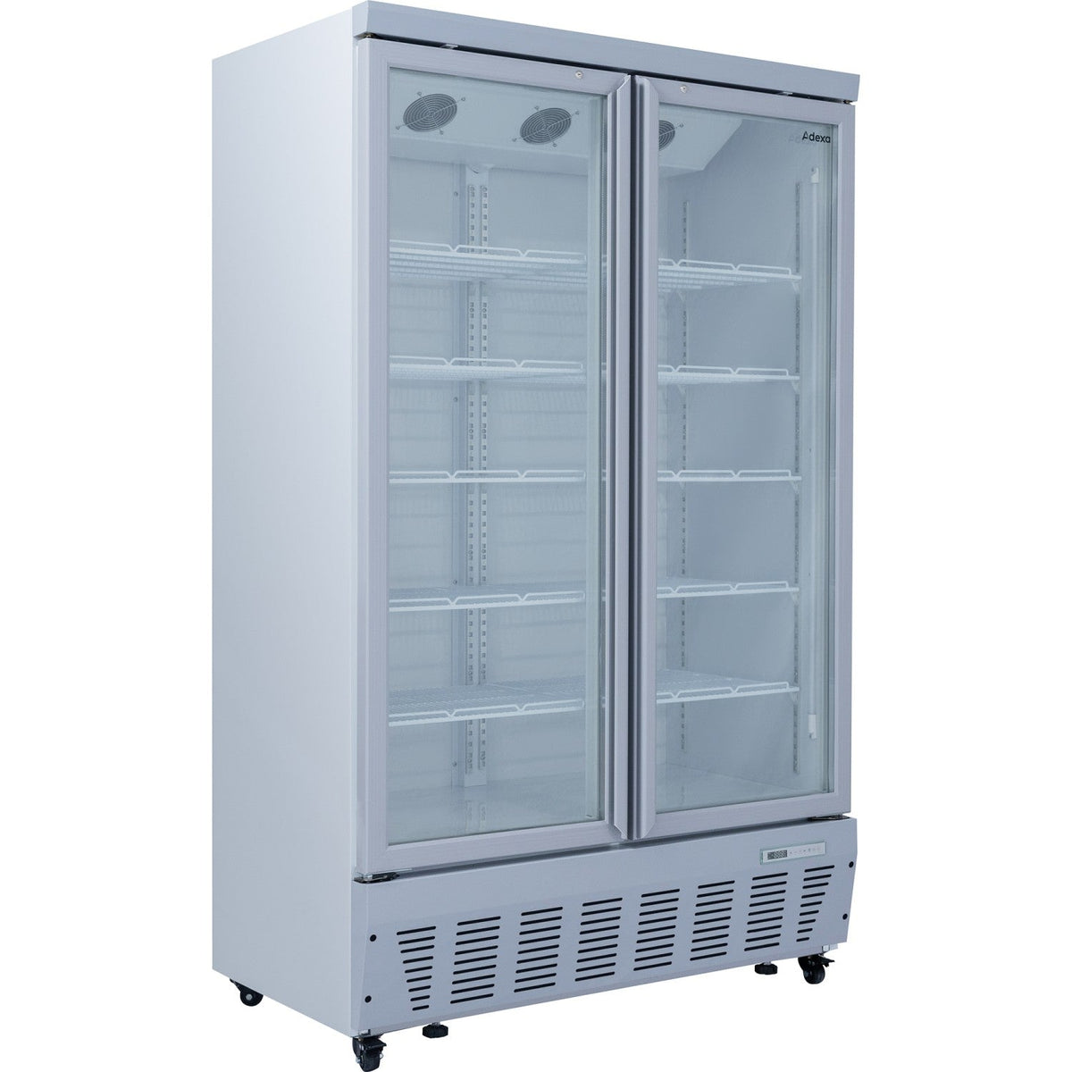 Commercial Display Refrigerator 1023 Litres Upright 2 Glass Doors Vent ...