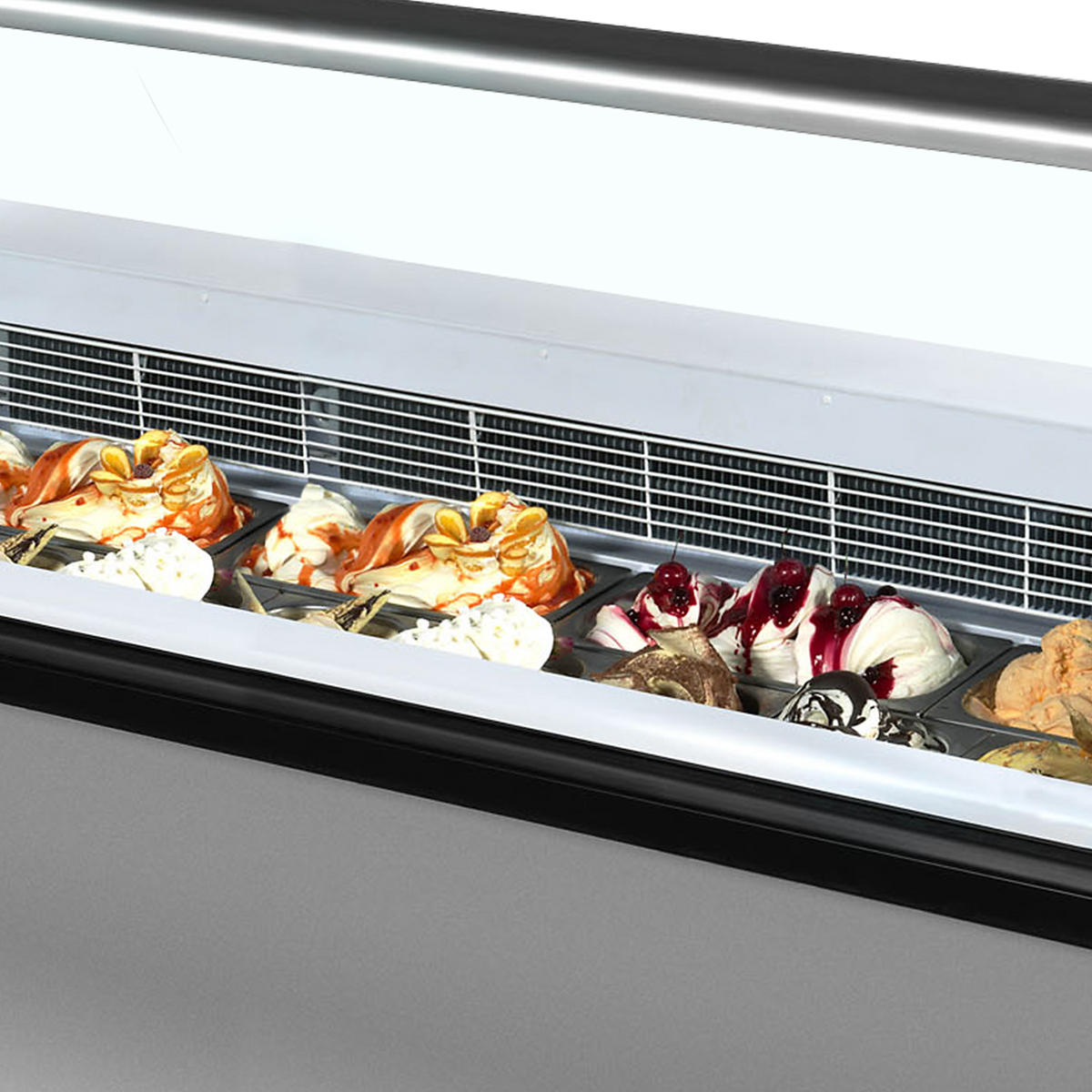 ISA ISABELLA 10LX 10 x Napoli Pan Grey Curved Glass Ice Cream Display ...