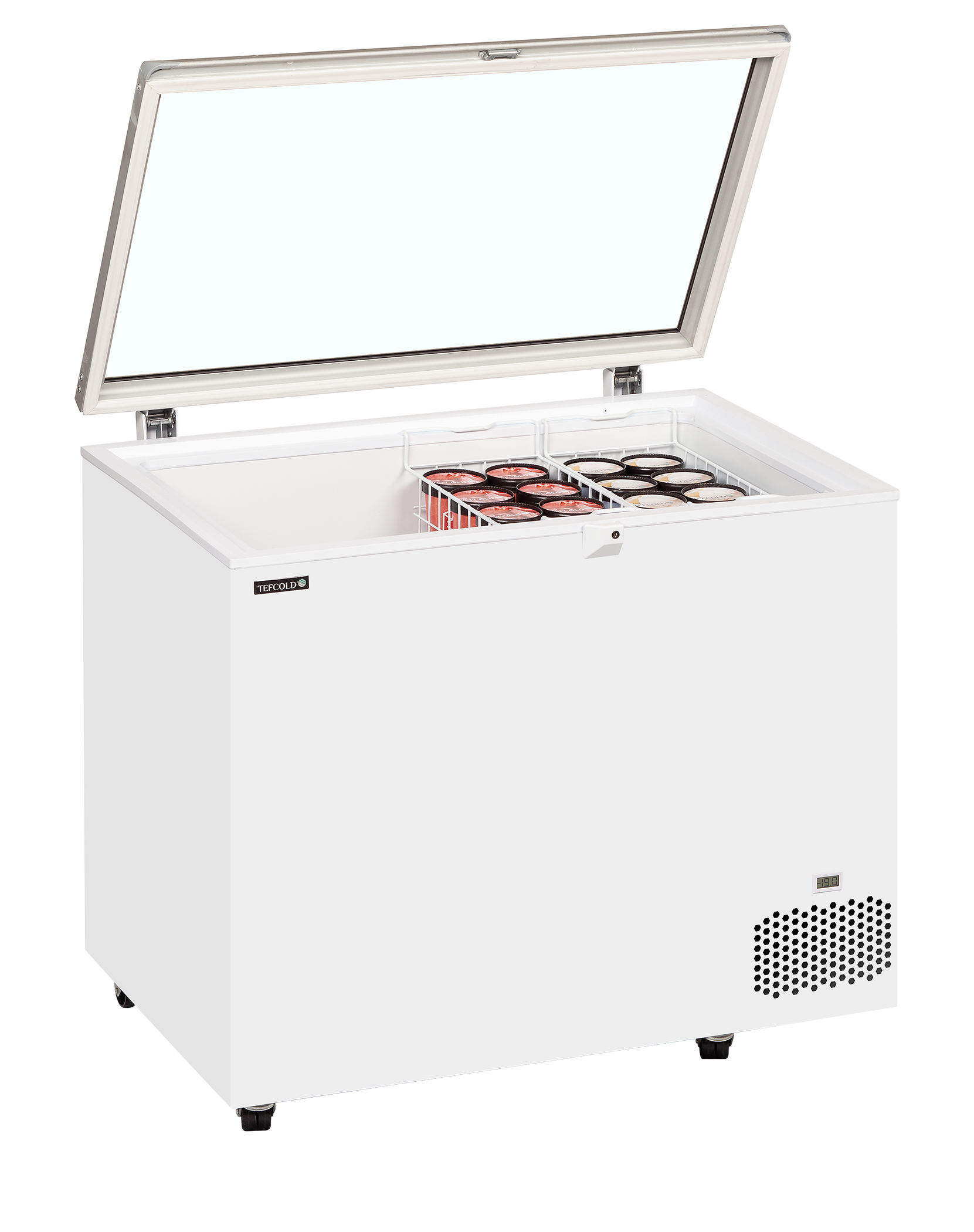 Tefcold ST300 261Ltr White Display Chest Freezer With Glass Lid ...