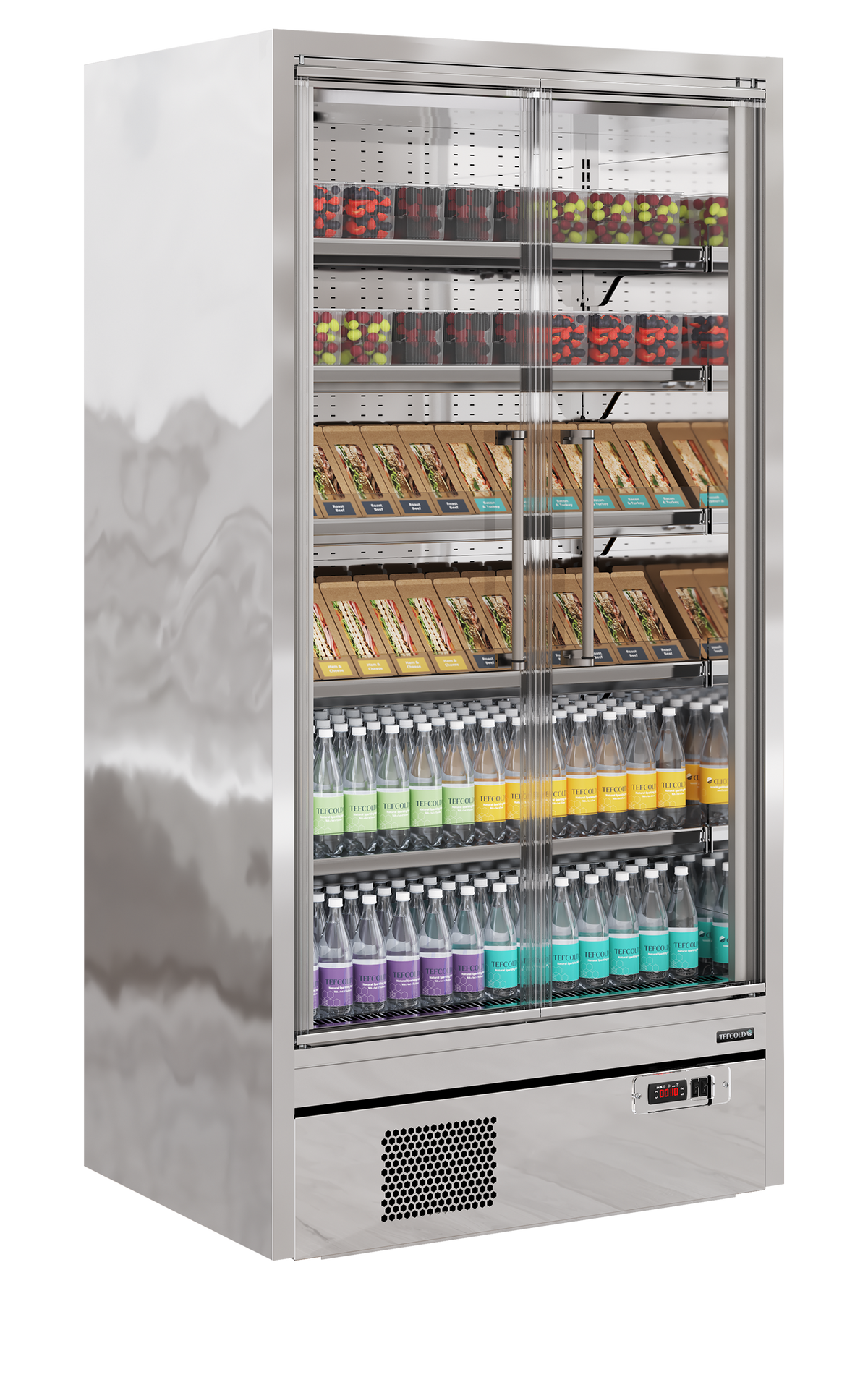 Tefcold Galaxy+ GP10FGD SS Slim Frameless Door 6 Shelf Multideck - W10 ...