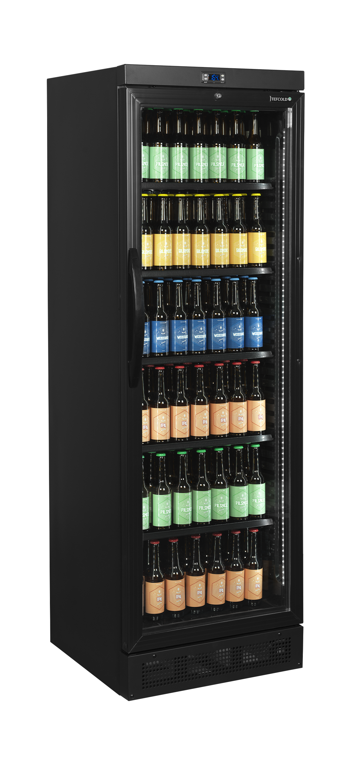 Tefcold CEV435 BLACK Glass Door Display Fridge — Canmac Catering Equipment