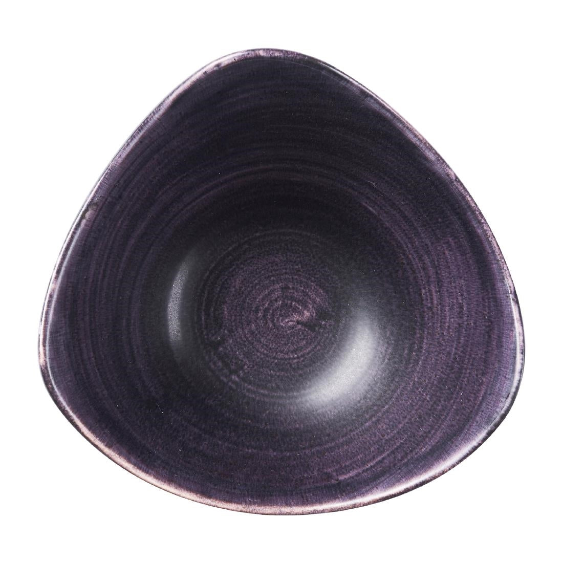 Churchill Stonecast Patina Deep Purple Triangle Bowls Pack of 12 ...