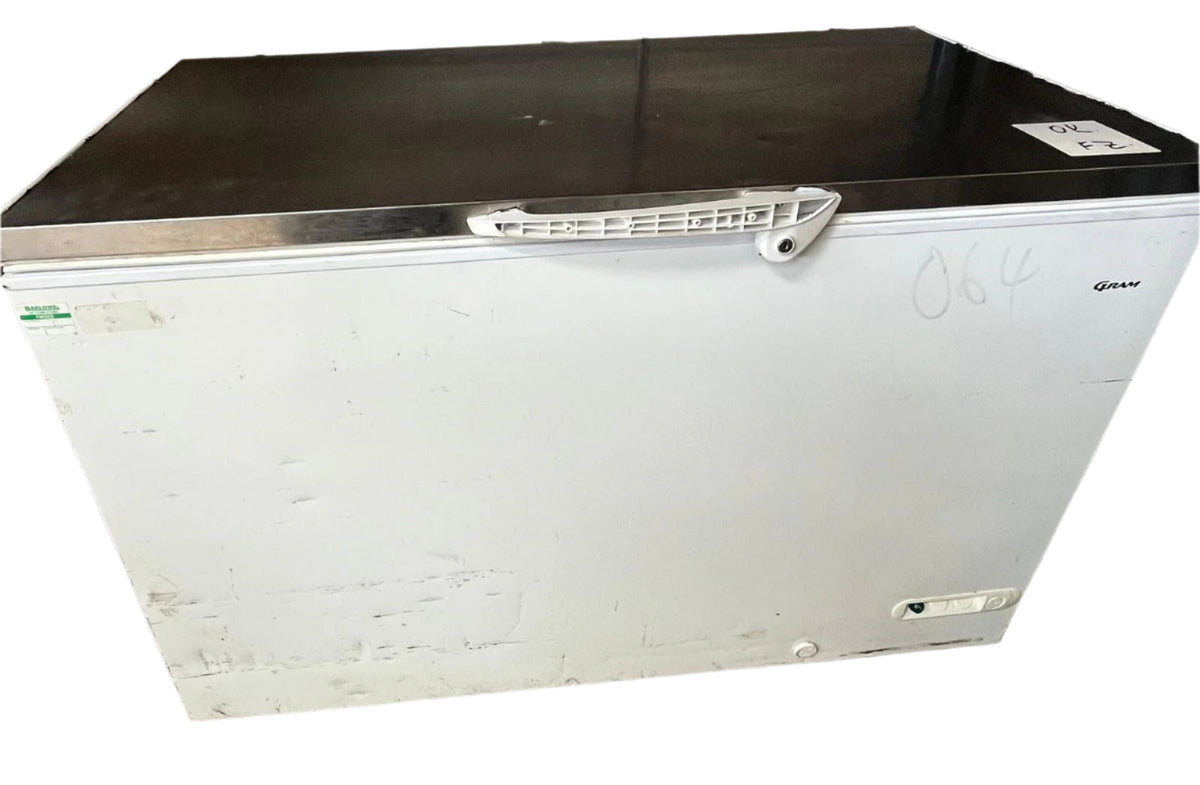 Gram CF 45 SG UK Stainless Steel Lid Chest Freezer 447 Litres-Refurbis ...