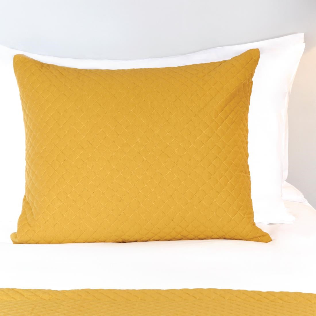 Essentials Quilted Waffle Cushion Cover Ochre — Canmac Catering Equipment