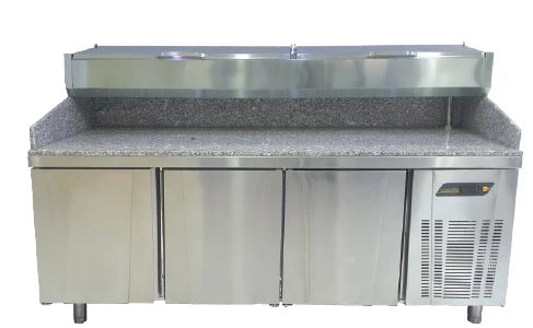 Commercial Counter Prep Top Display with Marble Top 3 Doors - TPP-83-M ...