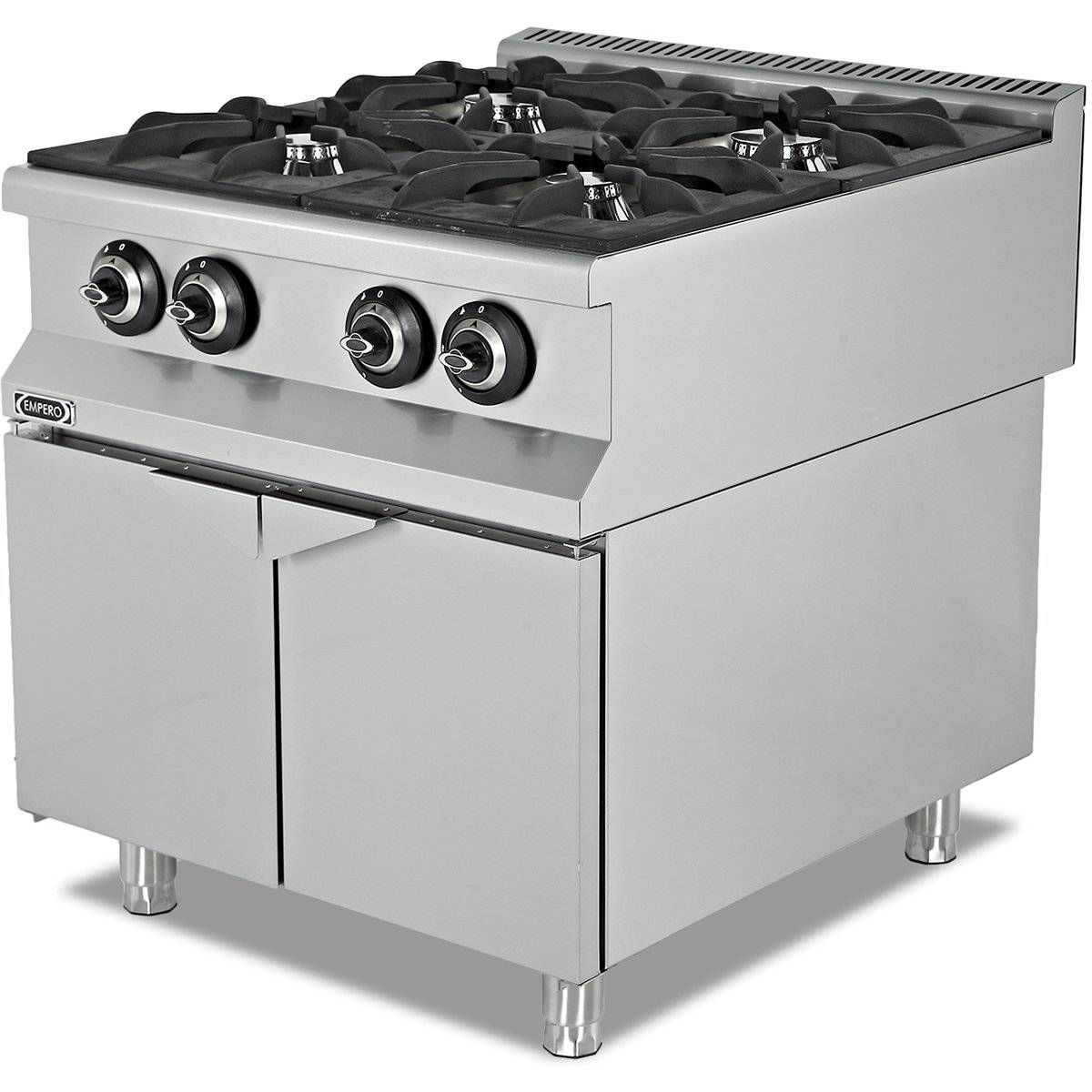 Professional Gas cooker on Cabinet base 4 burners 25.3kW - 7KG020B ...